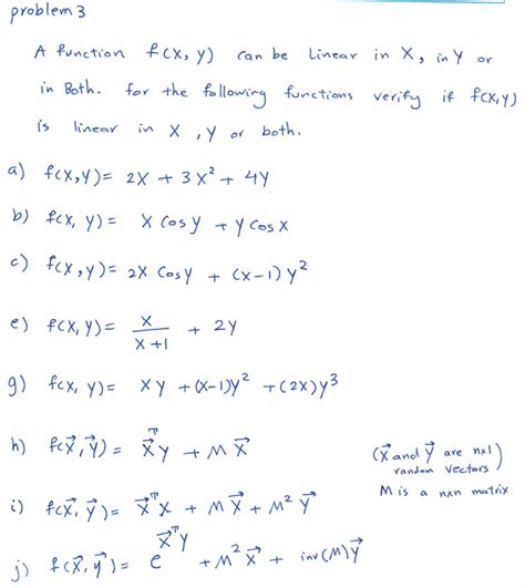 Solved A Function F X Y Can Be Linear In X In Y Or In Chegg Com
