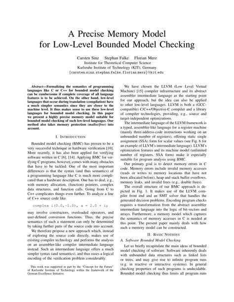 Pdf A Precise Memory Model For Low Level Bounded Model Checking