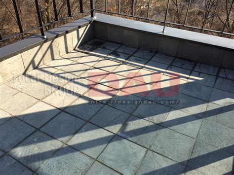 외부 테라스 타일 작업 현장갤러리 목조주택전문 다우건업