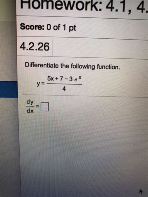 solved differentiate the following function y 5x 7 3