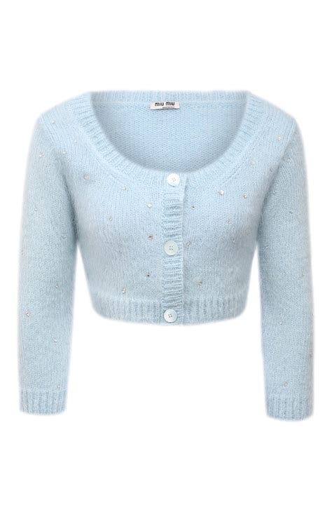Женский голубой кардиган Miu Miu купить в интернет магазине ЦУМ арт Mmf394 1ugj F0012 узнать о