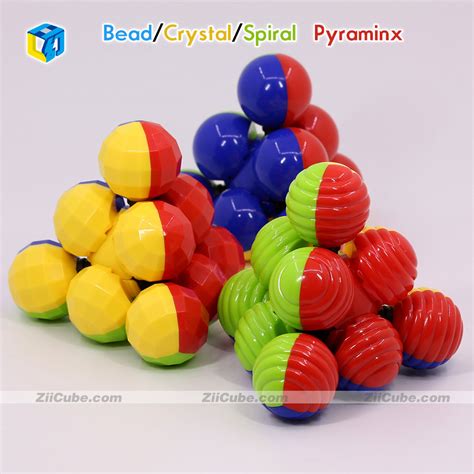 Linghuan Toys Bead Crystal Spiral Shape Pyraminx Cube Puzzle Intellectual Toy Magic Cube