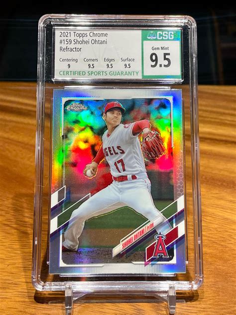大谷翔平 Shohei Ohtani 2021 Topps Chrome Refractor Csg 鑑定 Yahoo奇摩拍賣