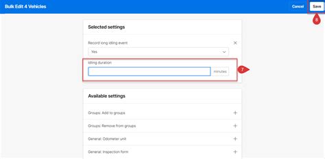 How To Bulk Enable Idling Event Recording For Vehicles Motive Help Center