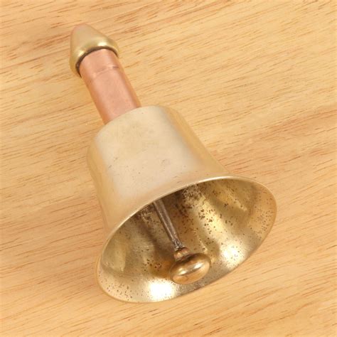 Bell Antique Solid Brass Bell With Copper Handle Vintage Etsy