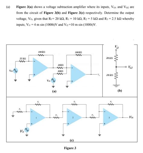 Solved A Figure 3 A Shows A Voltage Subtraction Amplifier