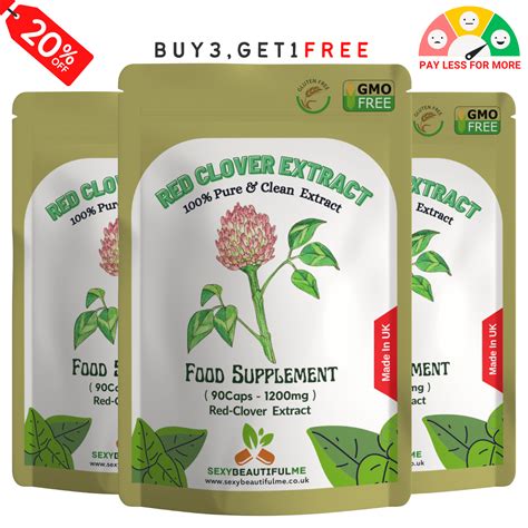 Red Clover Capsules 1200mg 8 Isoflavones Cholesterol Health
