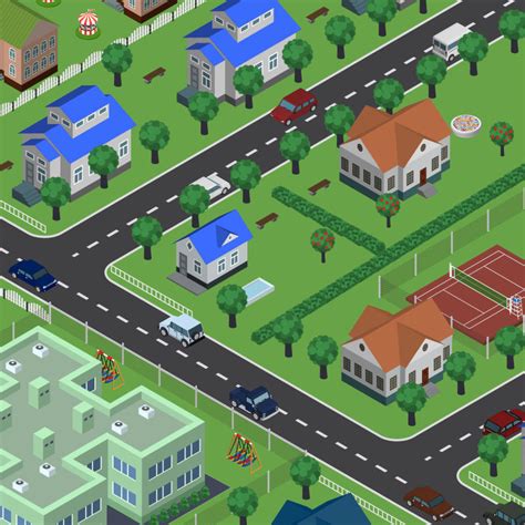 矢量城市道路图片 矢量卡通风格的俯瞰城市街道素材 高清图片 摄影照片 寻图免费打包下载