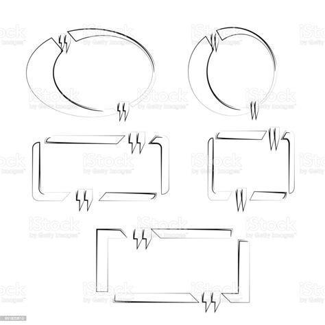 빈 검은 거품 연설 견적 상자 템플릿 디자인 일러스트 벡터 흰색 배경에 고립 0명에 대한 스톡 벡터 아트 및 기타 이미지 0명 기포 대화 풍선 문자 기호 Istock