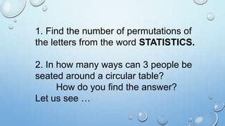 DISTINGUISHABLE PERMUTATION AND CIRCULAR PERMUTATION Pptx
