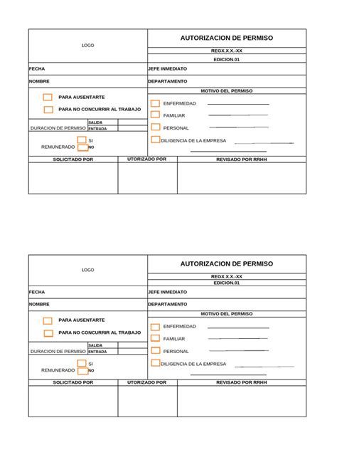 Solicitud Permisos Rrhh Pdf