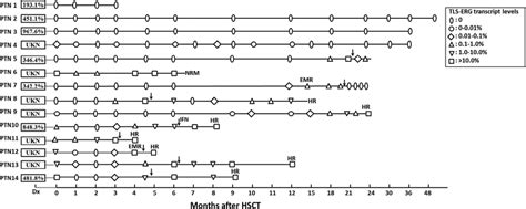 Sequential Tls Erg Transcript Levels At Diagnosis Pre Hsct And