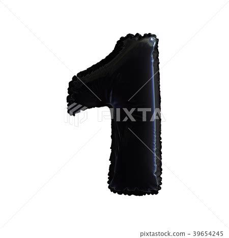 Number 1 One Of Black Balloons On A White Stock Illustration