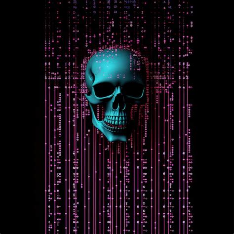 Premium Photo A Skull With A Binary Code On It In Front Of A Black Background