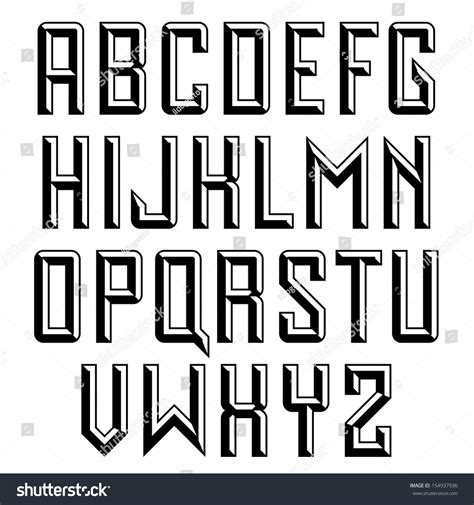 Handmade Retro Font Sans Serif 3d Stock Illustration 154937936 Shutterstock