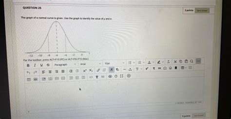 Solved The Graph Of A Nomal Curve Is Given Use The Graph To