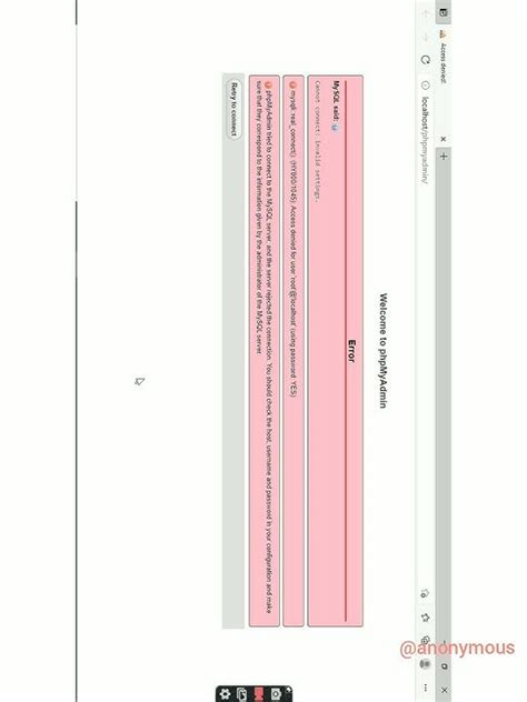 How To Fix Access Denied Myphpadmin Mysql Apache Database Xampp