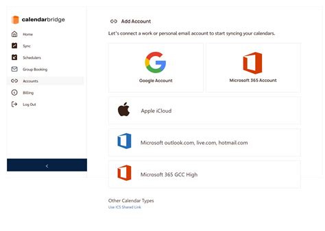 Agenda Accounts Verbinden CalendarBridge Help