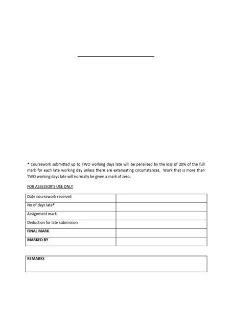 Cive1007 Assignment Submission Form Pdf