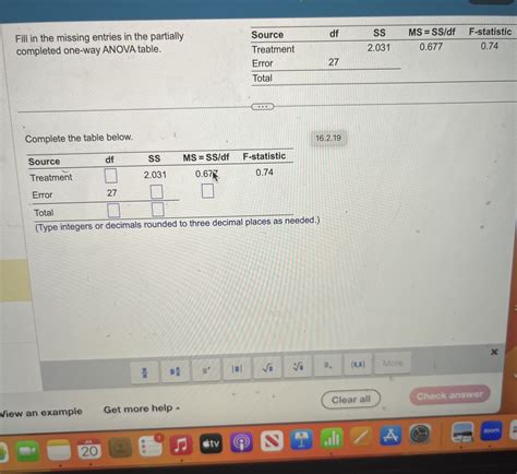 Solved Fill In The Missing Entries In The Partially