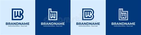 Letter Bw Logo Set Suitable For Business With Wb Or Bw Initials Stock Vector Illustration Of
