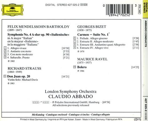 Claudio Abbado Abbado Conducts Bolero Carmen Suite No1 Don Juan