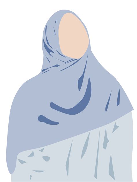 Muslim Woman Wears Blue Hijab Vector Art At Vecteezy