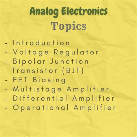 Analog Electronics Notes Download Handwritten Notes Pdf