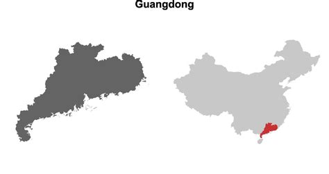 Guangdong Province Blank Outline Map Set 52088280 Vector Art At Vecteezy