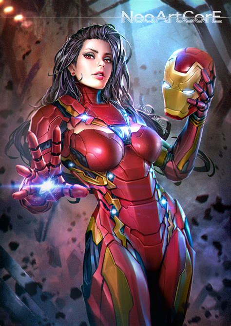 Neoartcore Iron Man Avengers Series Marvel Lights 1girl Arc Reactor Arm Cannon Armor