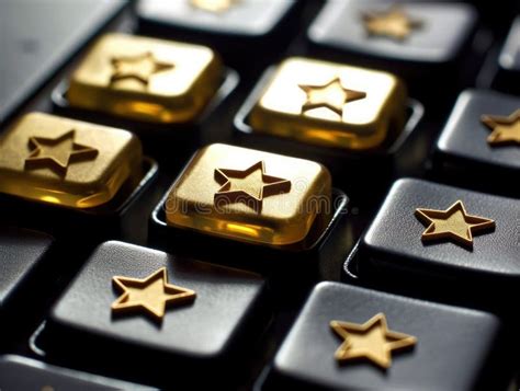 Close Up Of Gold Stars On Keyboard Stock Illustration Illustration Of Glowing Macro 297488743