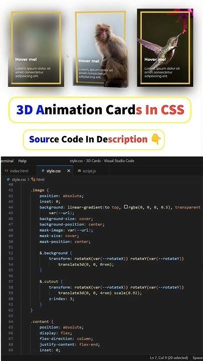 3d cards animation css how to create card using html css card