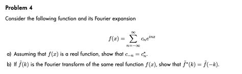 Solved Consider The Following Function And Its Fourier