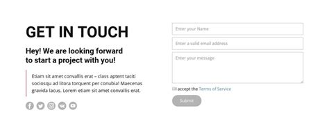 get in touch and follow us css template by nicepage