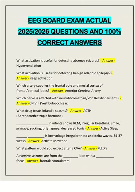 Eeg Board Exam Actual 2025 2026 Questions And 100 Correct Answers Eeg Board Stuvia Us