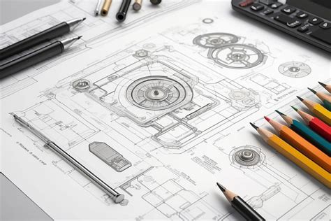Engineering Schematic Illustration Mockup Premium Ai Generated Image