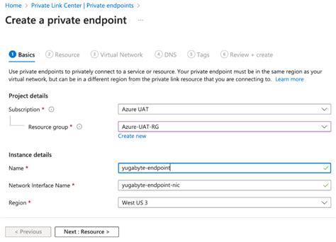 Connect Vpcs Using Azure Private Link Yugabytedb Docs