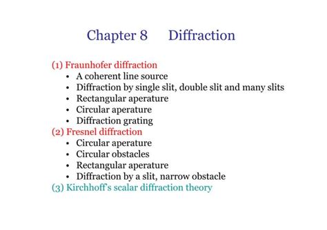 Optics Diffraction Fraunhofer And Fresnel Diffraction Pdf