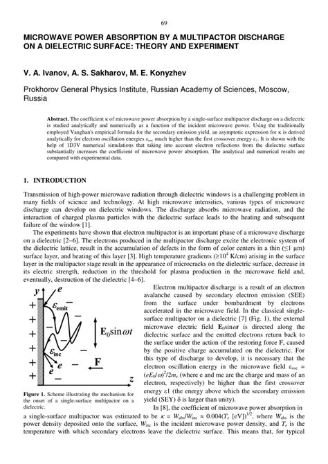 Pdf Microwave Power Absorption By A Multipactor Discharge On A