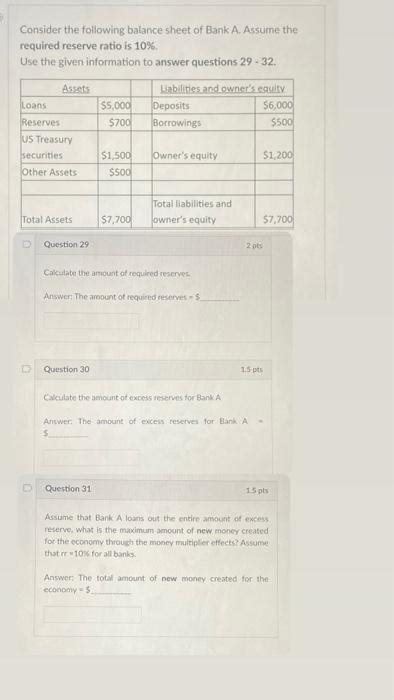 Solved Consider The Following Balance Sheet Of Bank A A