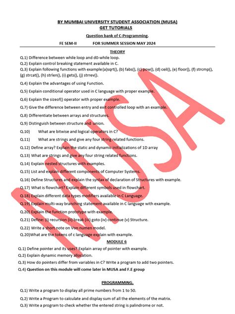 C Programming Download Free Pdf C Programming Language Control Flow
