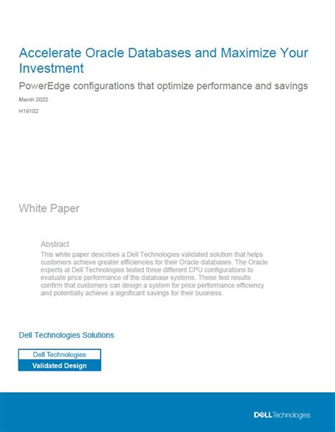 accelerate oracle databases and maximize your investment dell