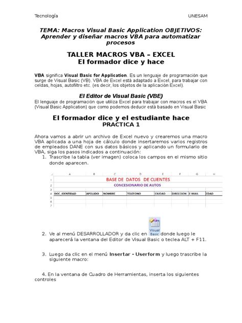 vba y excel pdf visual basic para aplicaciones básico