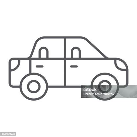 승용차 얇은 선 아이콘 운송 및 자동차 차량 기호 벡터 그래픽 흰색 바탕에 선형 패턴입니다 10에 대한 스톡 벡터 아트 및 기타 이미지 Istock