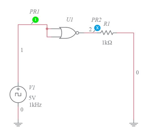 NOR NOT GATE Multisim Live