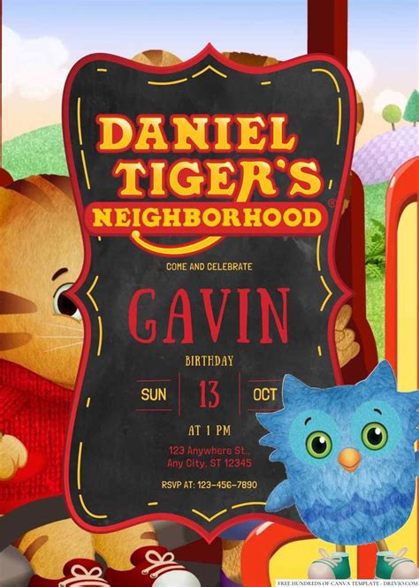 Free Daniel Tigers Neighborhood Birthday Invitation Templates