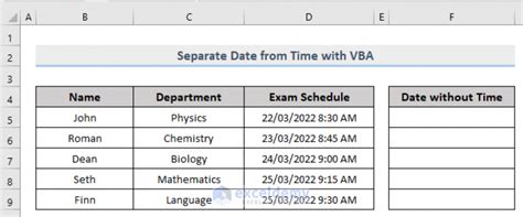 Vba To Remove Time From Date In Excel 3 Methods Exceldemy