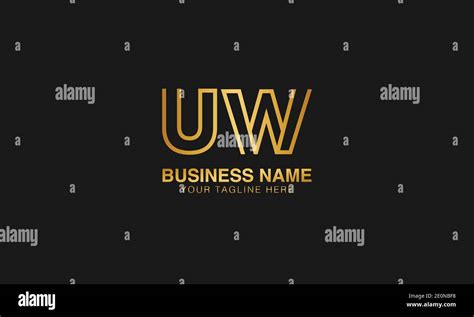 uw u w initial based letter typography logo design vector stock vector