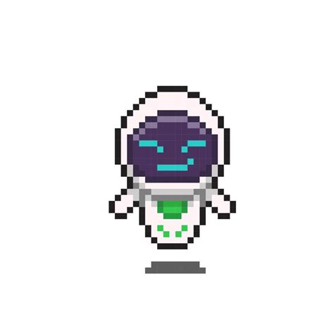 White Robot With Smile Face In Pixel Art Style 22024507 Vector Art At
