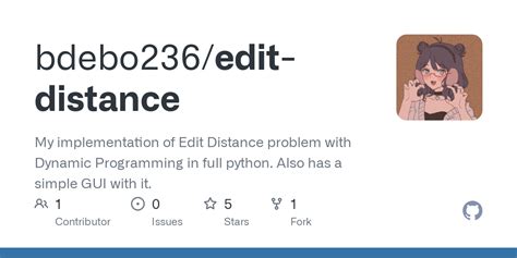 Github Bdebo236edit Distance My Implementation Of Edit Distance Problem With Dynamic